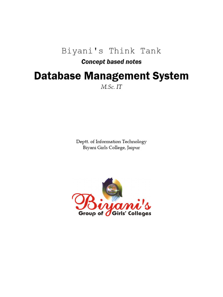 Database_Management_System(M.Sc.IT)(1Sem)(1) | PDF | Databases | Relational Model