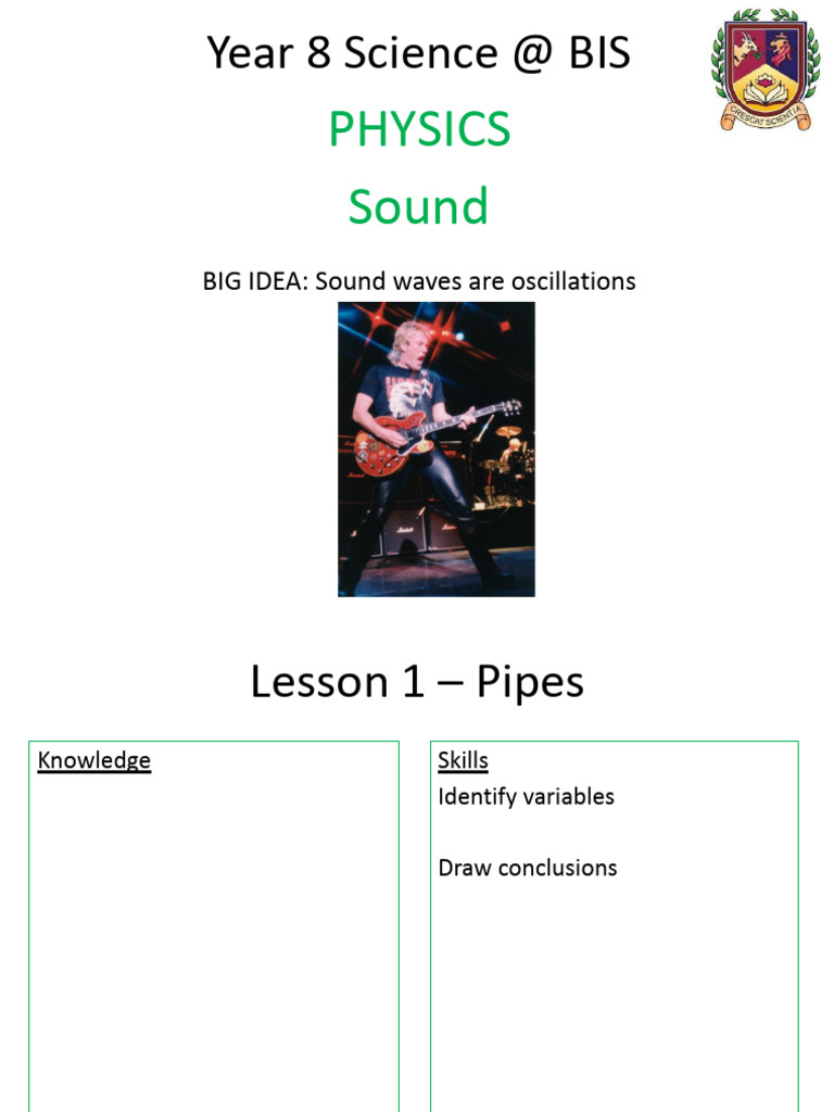 Sound Lesson 1 - Pipes | PDF