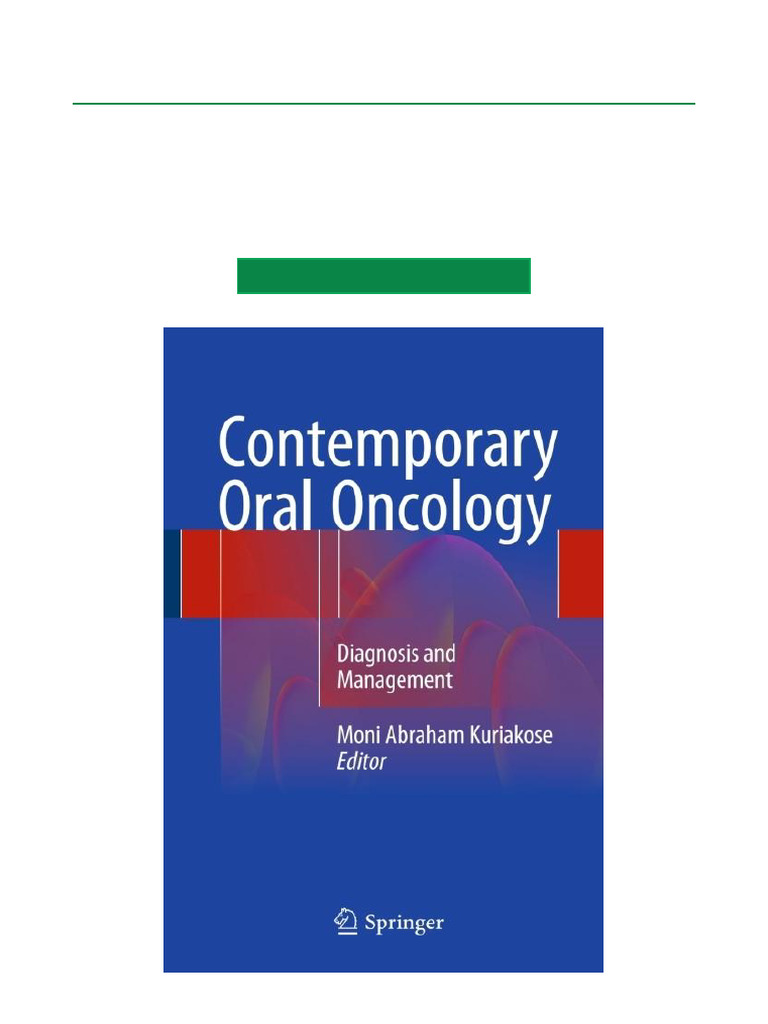 Full Version Contemporary Oral Oncology Diagnosis and Management Total ...