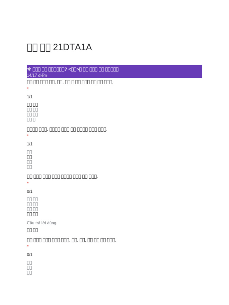 ĐỀ ÔN THI HÀN 6 | PDF