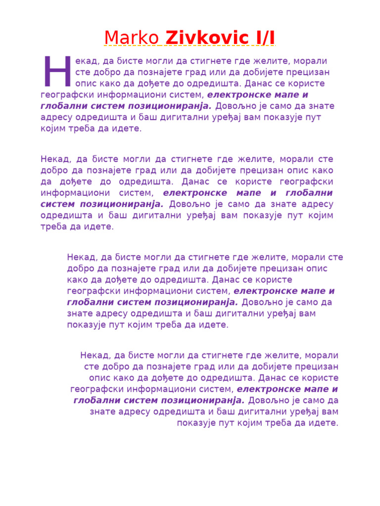 Marko: Zivkovic I/I | PDF