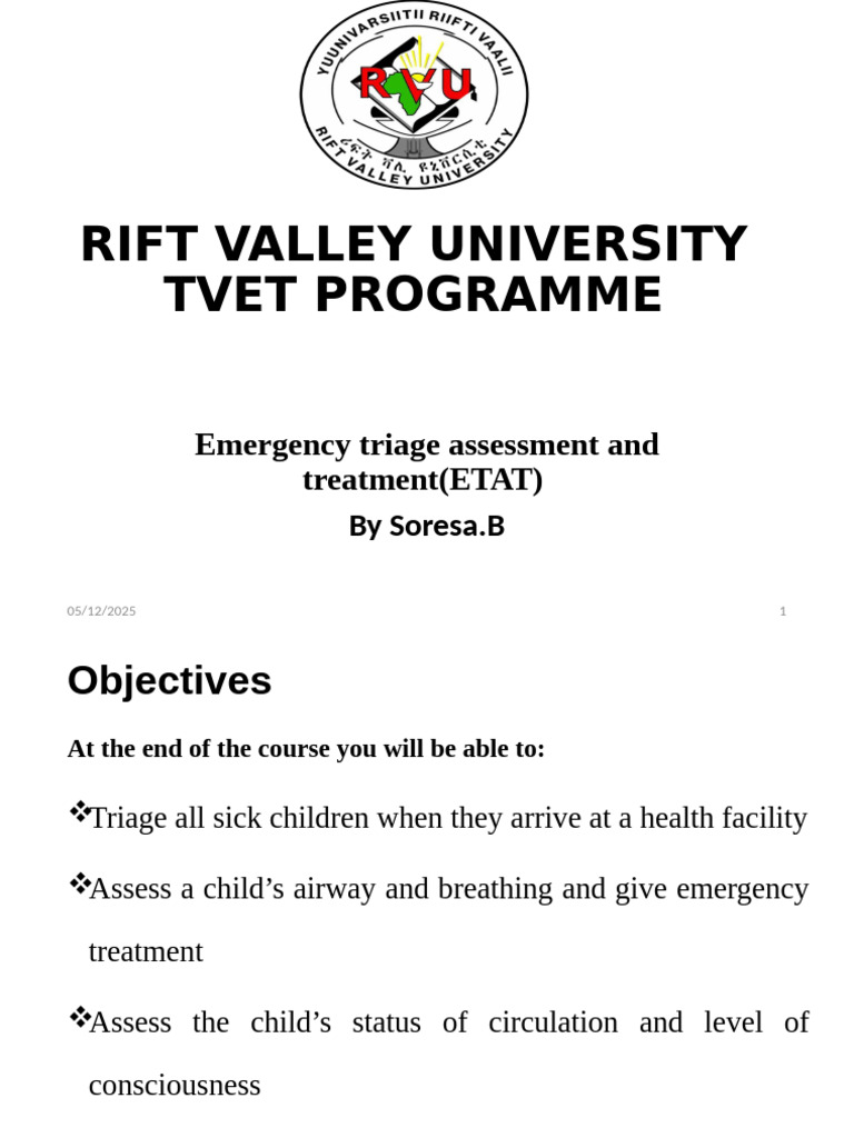 Emergency Triage Assessment and Treatment (ETAT) | PDF | Burn ...