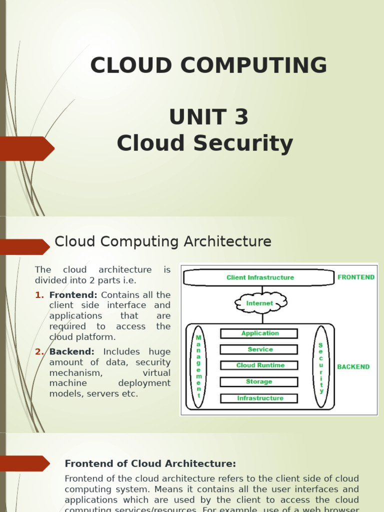 UNIT 3 - Security Challenges in Cloud | PDF | Load Balancing (Computing) | Cloud Computing
