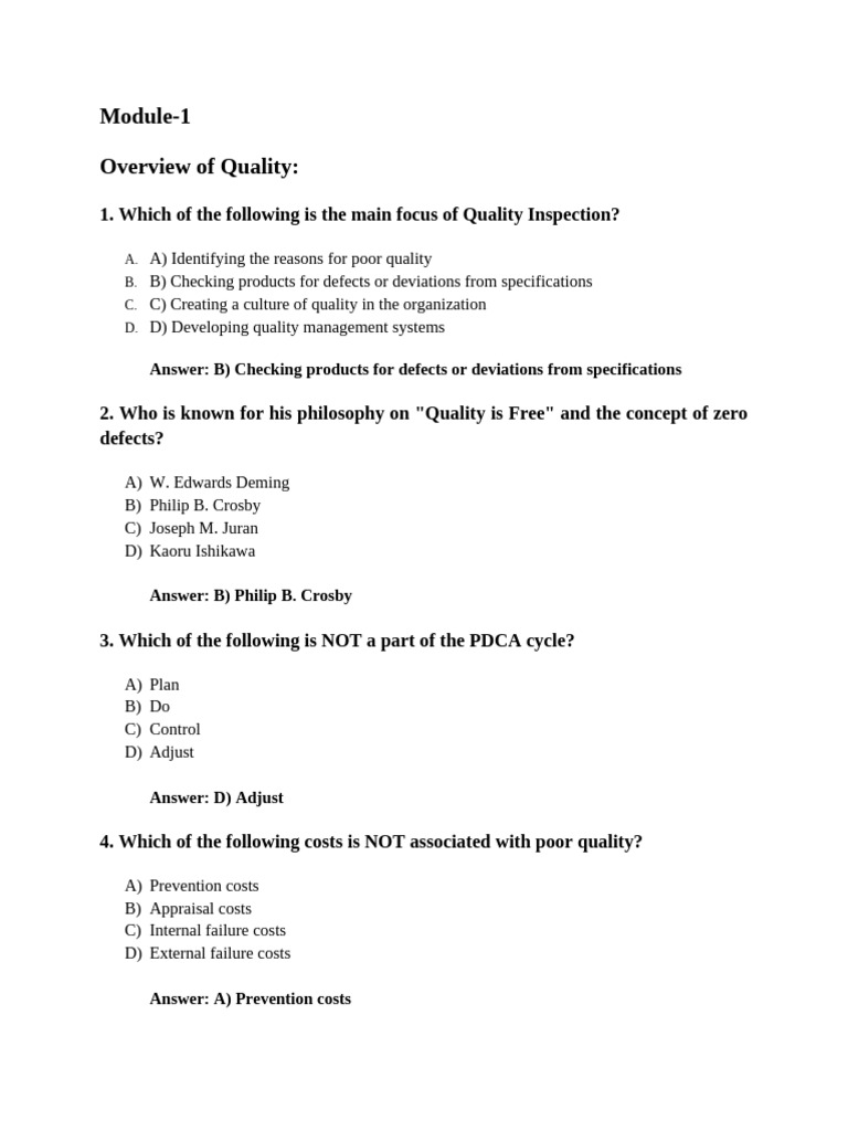 Quality Control and Assurance Overview | PDF | Quality (Business ...