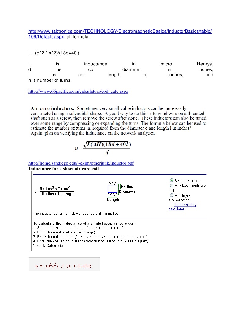 Coil Formula | PDF