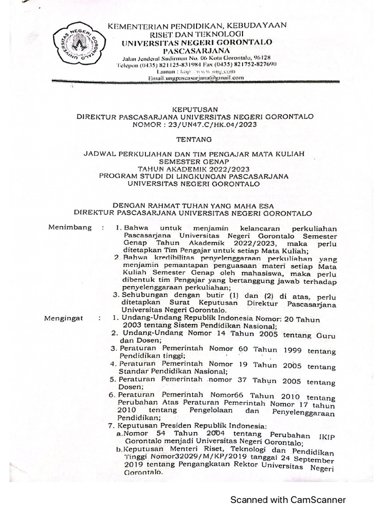 Jadwal Semester Genap 2022-2023 | PDF