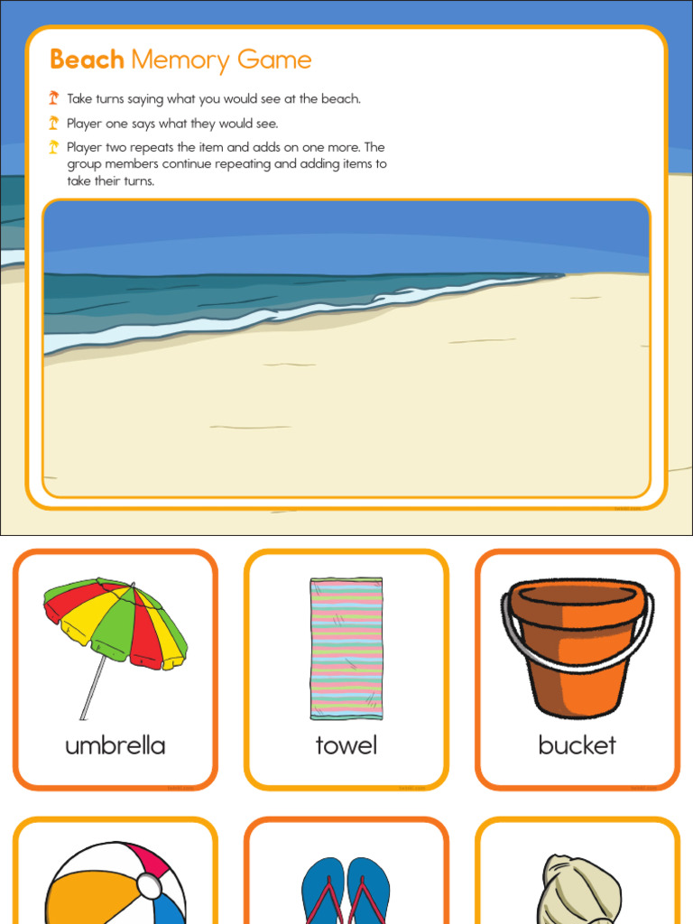 Color Beach Memory Game | PDF