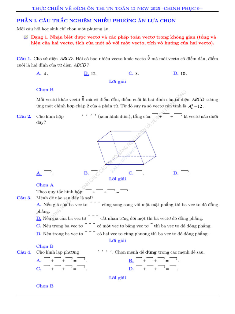 Tong On Ve Dich - Cd2 - Vecto Trong Khong Gian | PDF