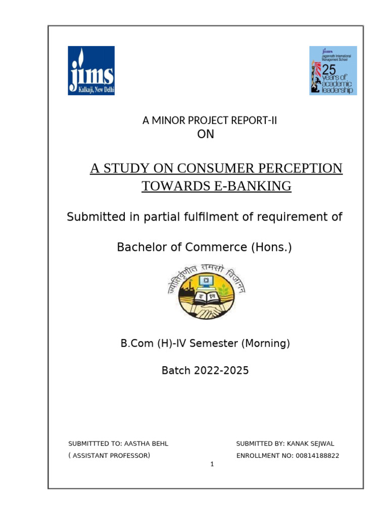 Minor Project 2 (Kanak Sejwal) | PDF | Online Banking | Banks & Banking