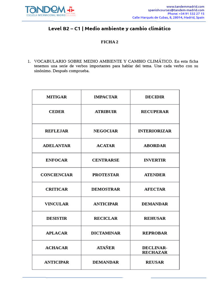 Actividad Ele Medioambiente f2 | PDF | Entorno natural | Ciencias de la ...