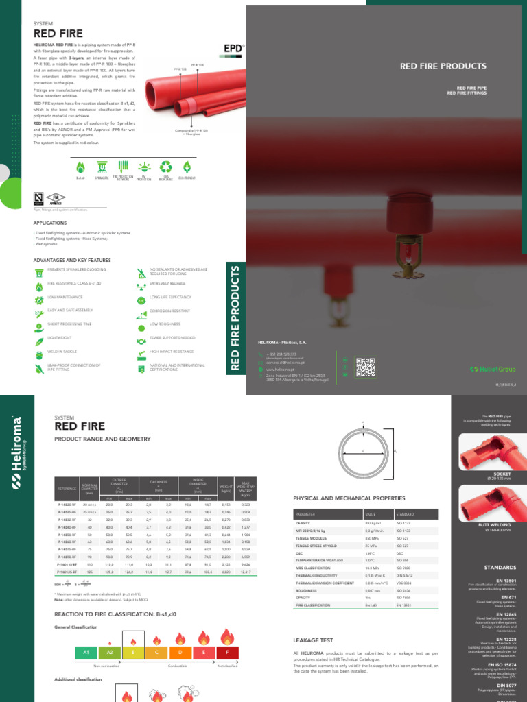 HR Datasheet Red Fire en Web 1 | PDF | Fire Sprinkler System | Pipe ...