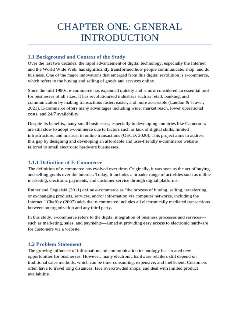 E-Commerce Web Site (Chapter 1&2) | PDF | E Commerce | Business