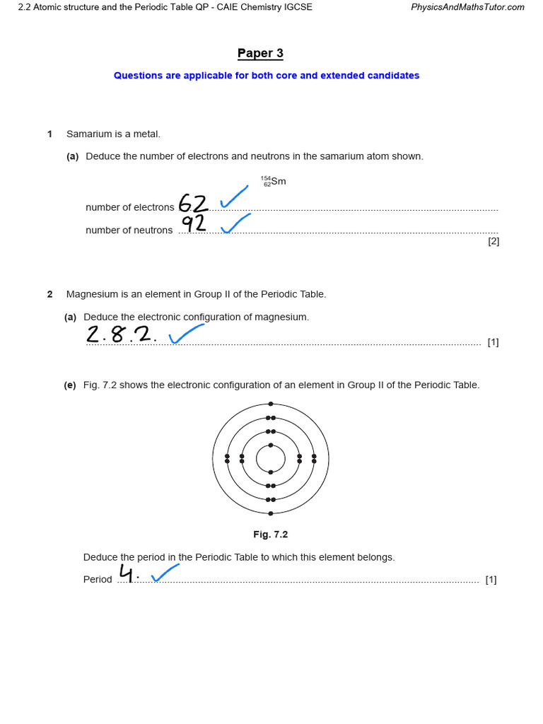2.2 Atomic Structure and The Periodic Table QP | PDF | Ion | Atoms