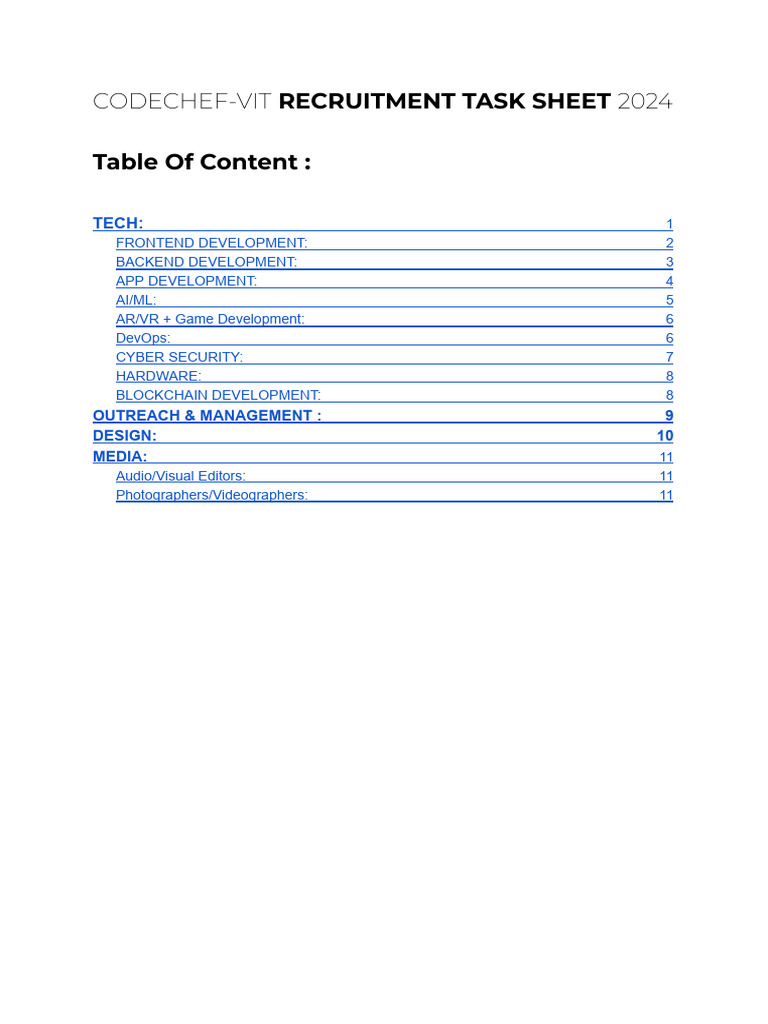 CodeChef-VIT'24 Recruitment Task Sheet - 240229 - 205340 | PDF | Software Engineering | Computing