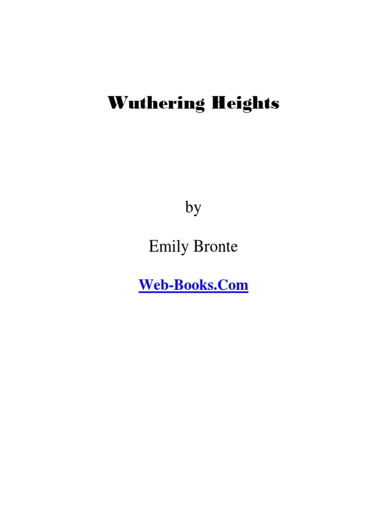 Wuthering Heights | PDF | Wuthering Heights | Heathcliff (Wuthering ...