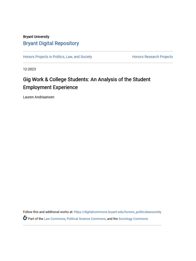 Gig Work & College Students - An Analysis of The Student Employmen ...