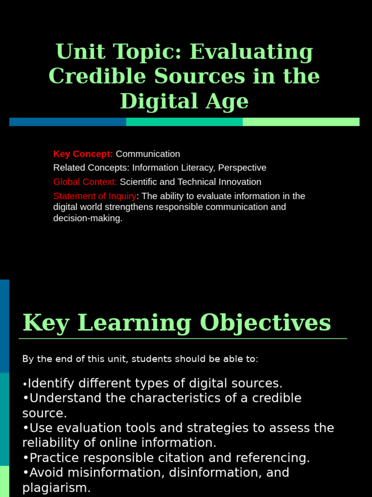 Evaluating Credible Sources of Information in The Digital Age | PDF ...