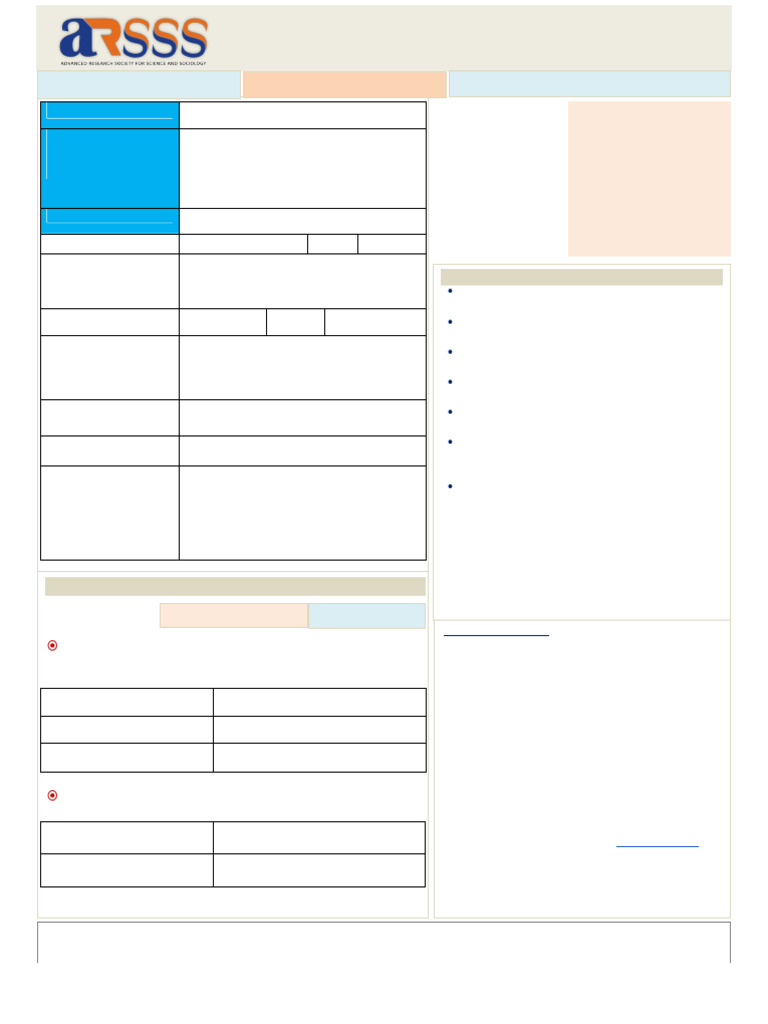 Arsss Registration Form | PDF | Money | Payments