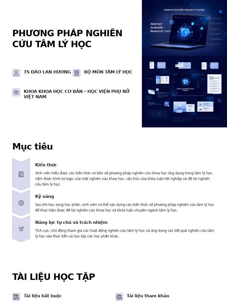 Chuong 1 Khai Quat Ve Nghien Cuu Khoa Hoc Va Nghien Cuu Tam Ly Hocpptx | PDF