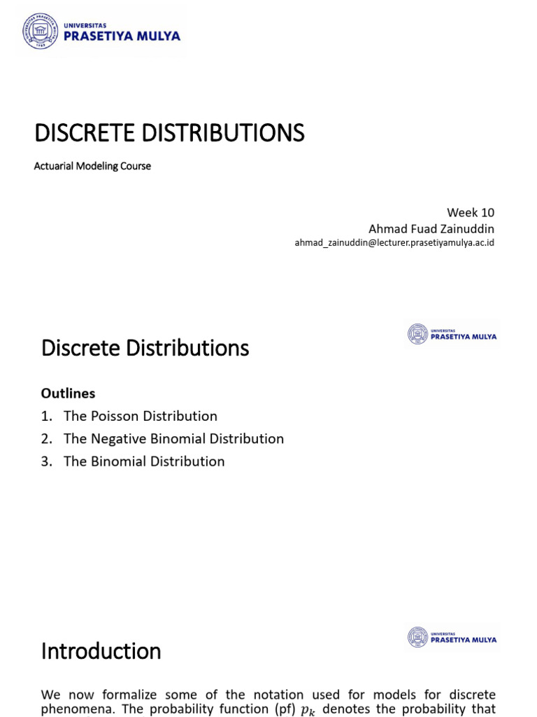 Discrete Probability Distributions Overview | PDF | Probability ...