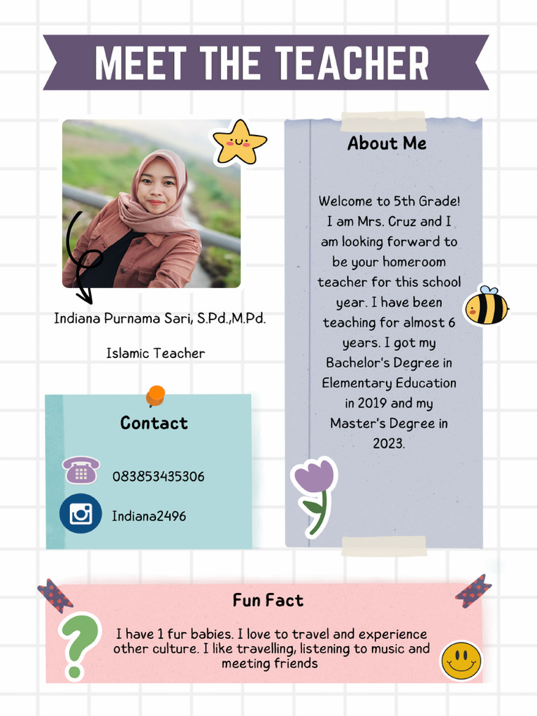 Pastel Cute Meet The Teacher Flyer | PDF