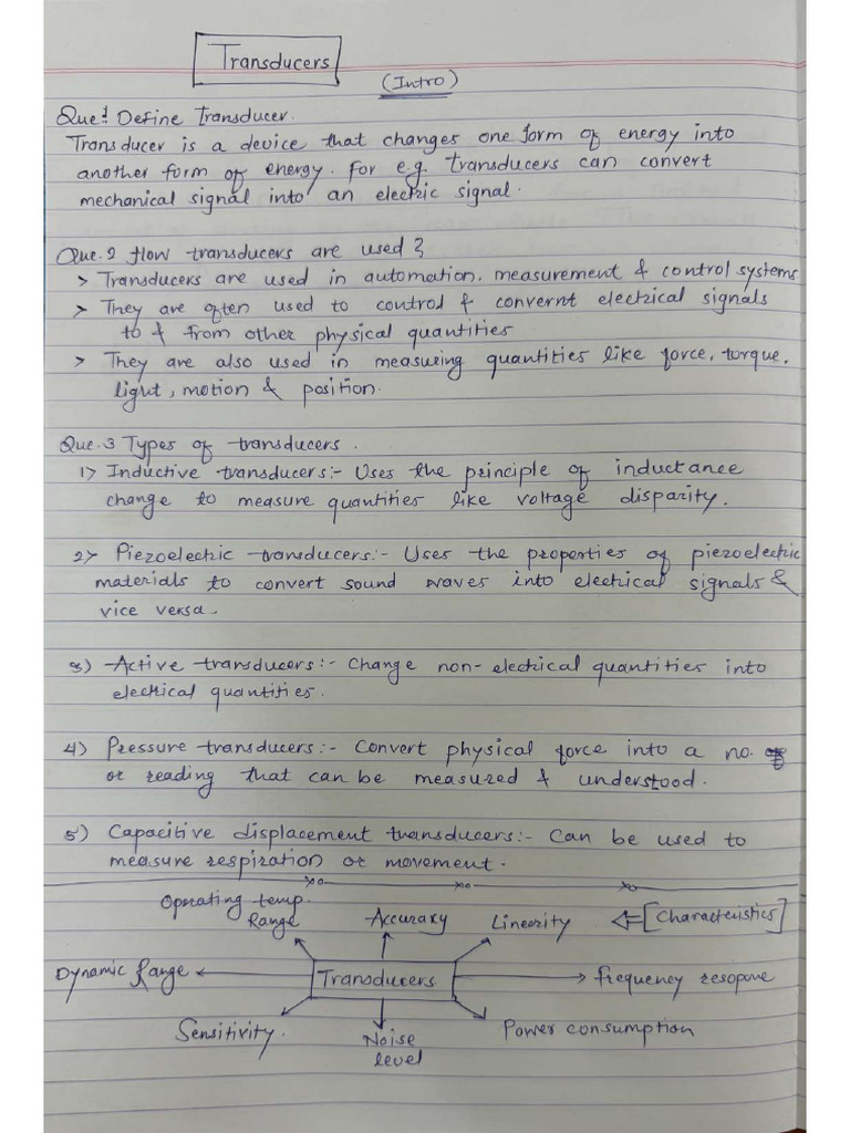 Transducers Notes 1 | PDF