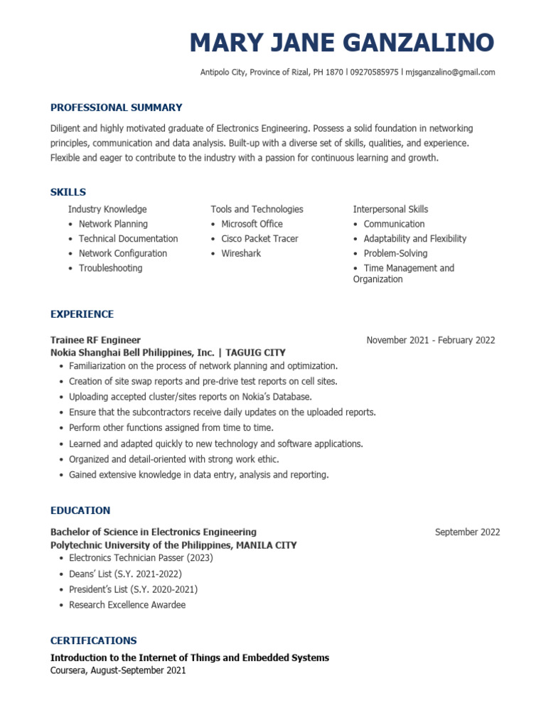 Mary Jane's Resume-1 | PDF
