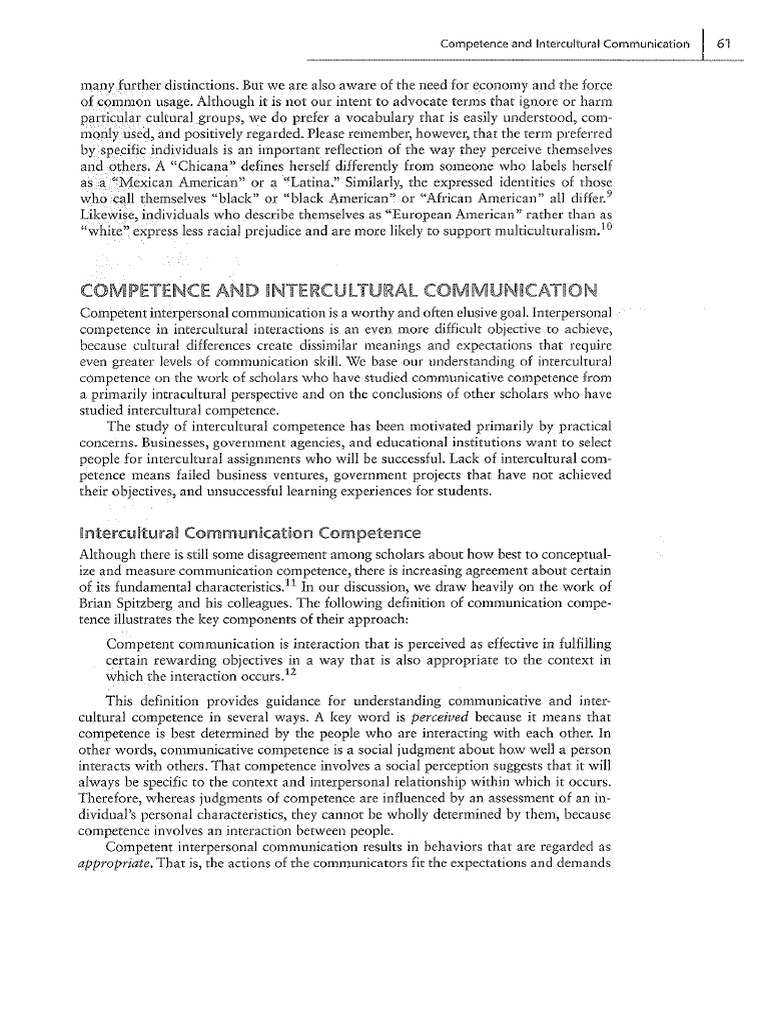 Intercultural Competence (Chapter 3) | PDF