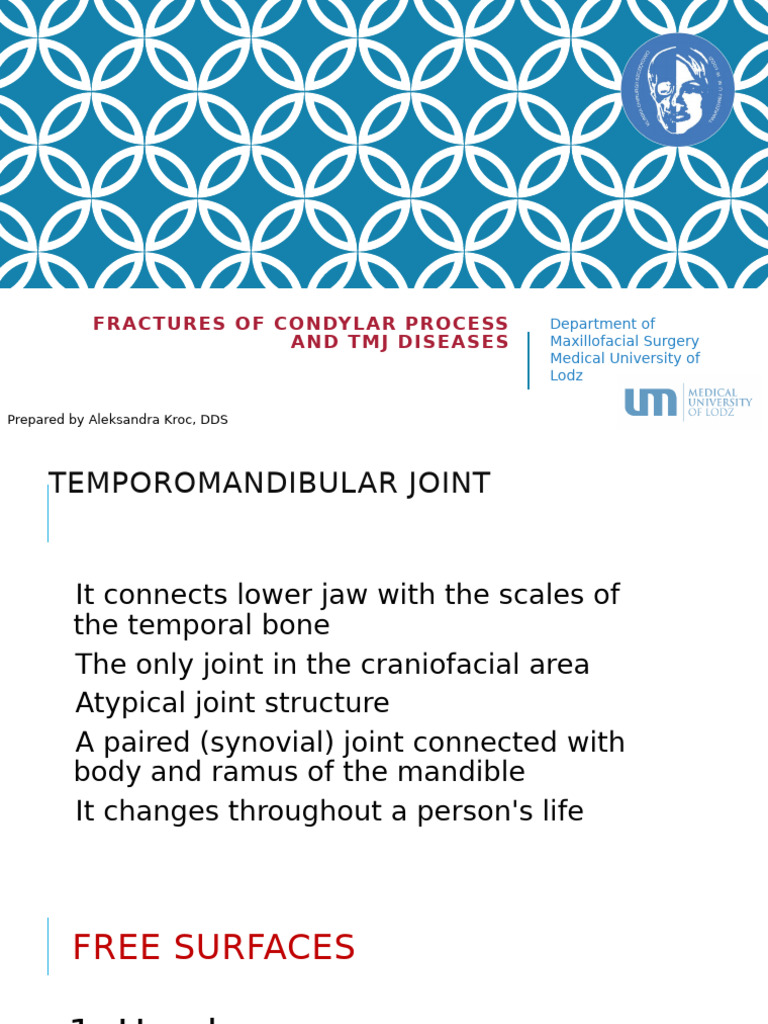 2 Fractures of The Mandibular Condyle. TMJ Prosthesis. | PDF | Human ...