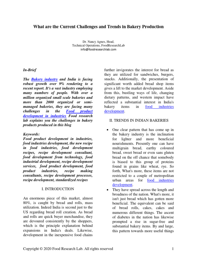 Current Challenges and Trends in Bakery | PDF | Breads | Public Toilet