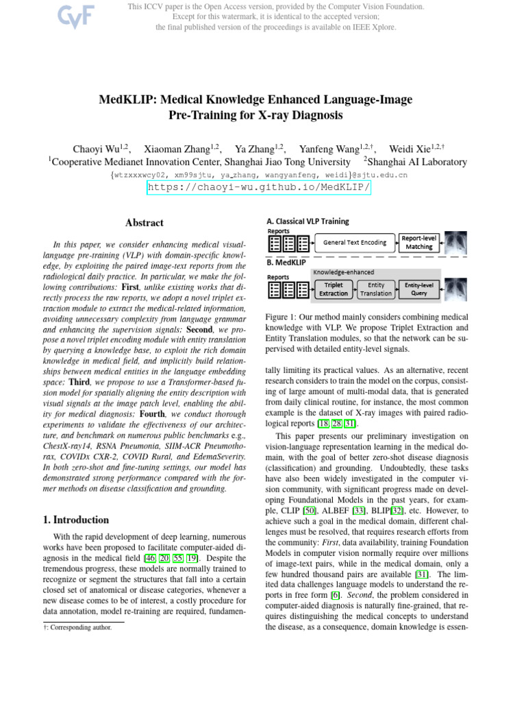 Wu MedKLIP Medical Knowledge Enhanced Language-Image Pre-Training For X ...