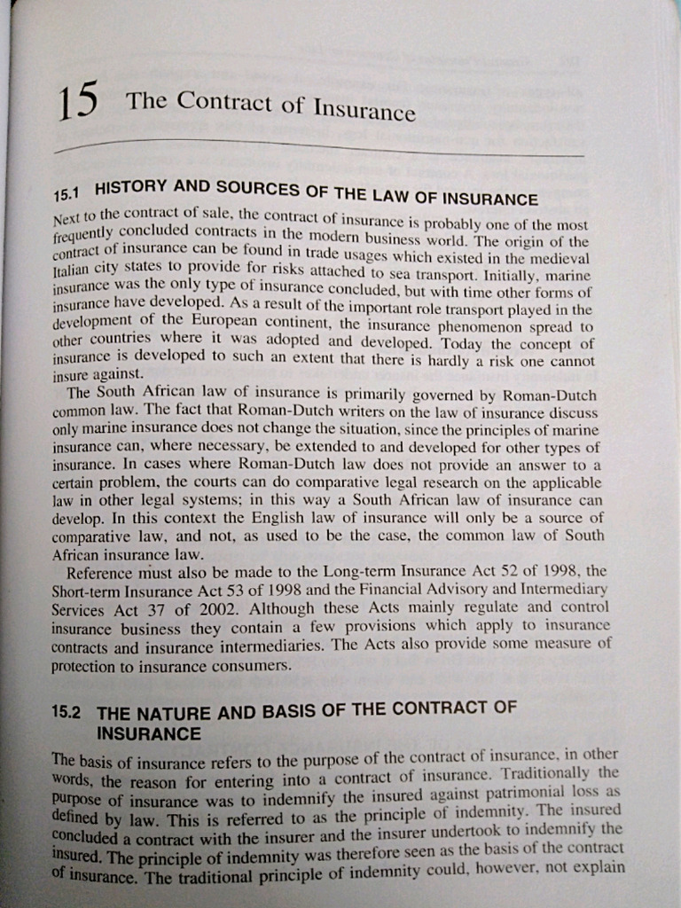 Contract of Insurance in General Principles of Commercial Law | PDF