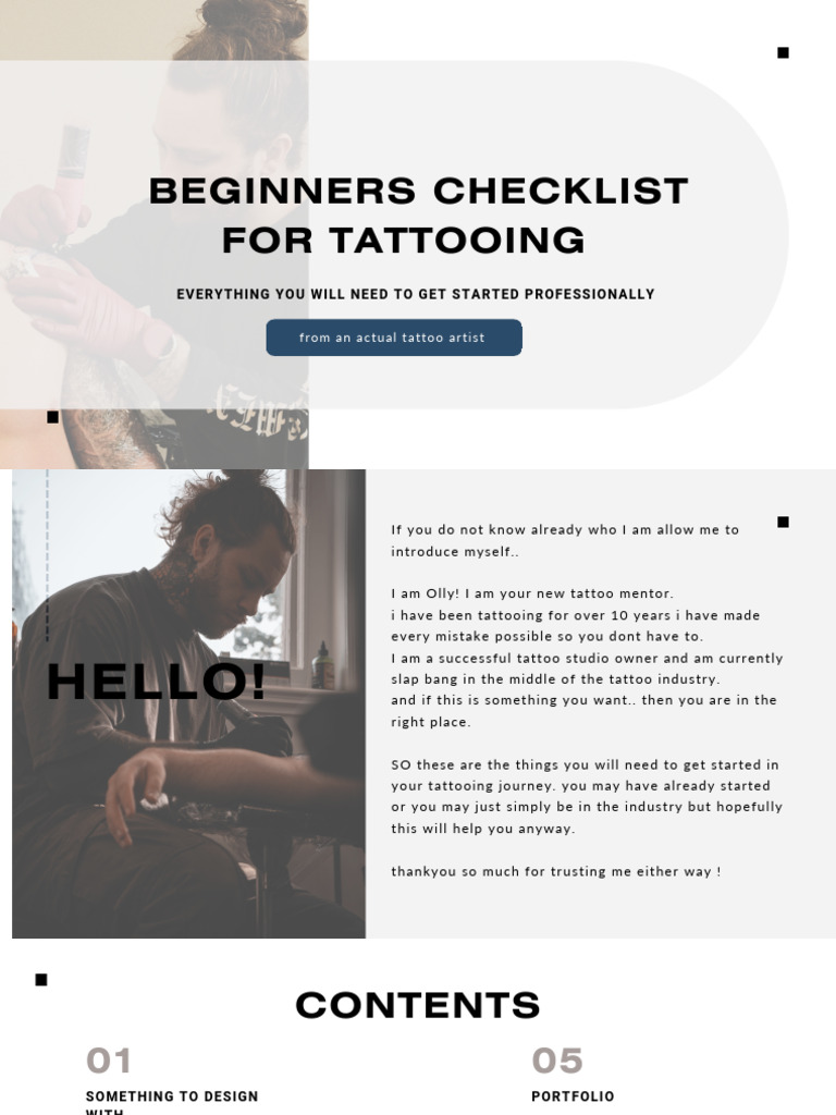 Beginners Checklist For Tattooing | PDF