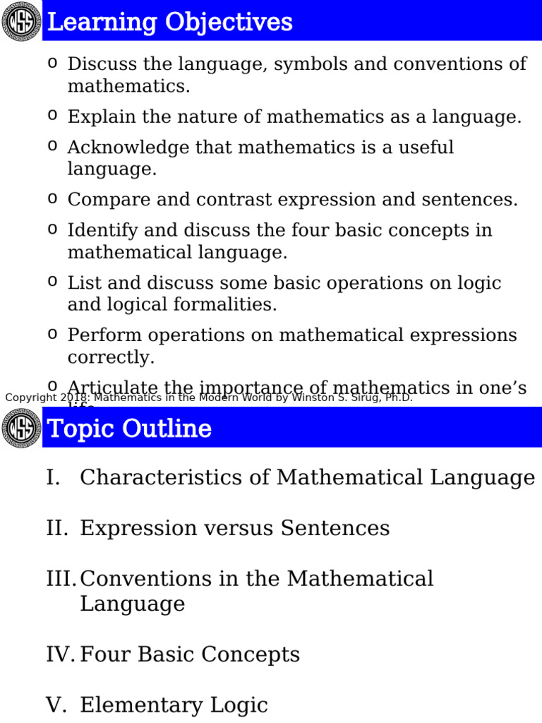 MMW Chap 2 Mathematical Language and Symbols | PDF | Set (Mathematics) | Group (Mathematics)
