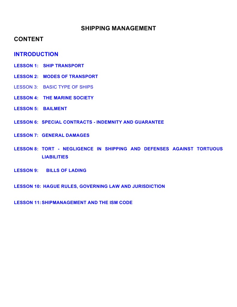 Shipping Management | PDF | Sailor | Ship Transport