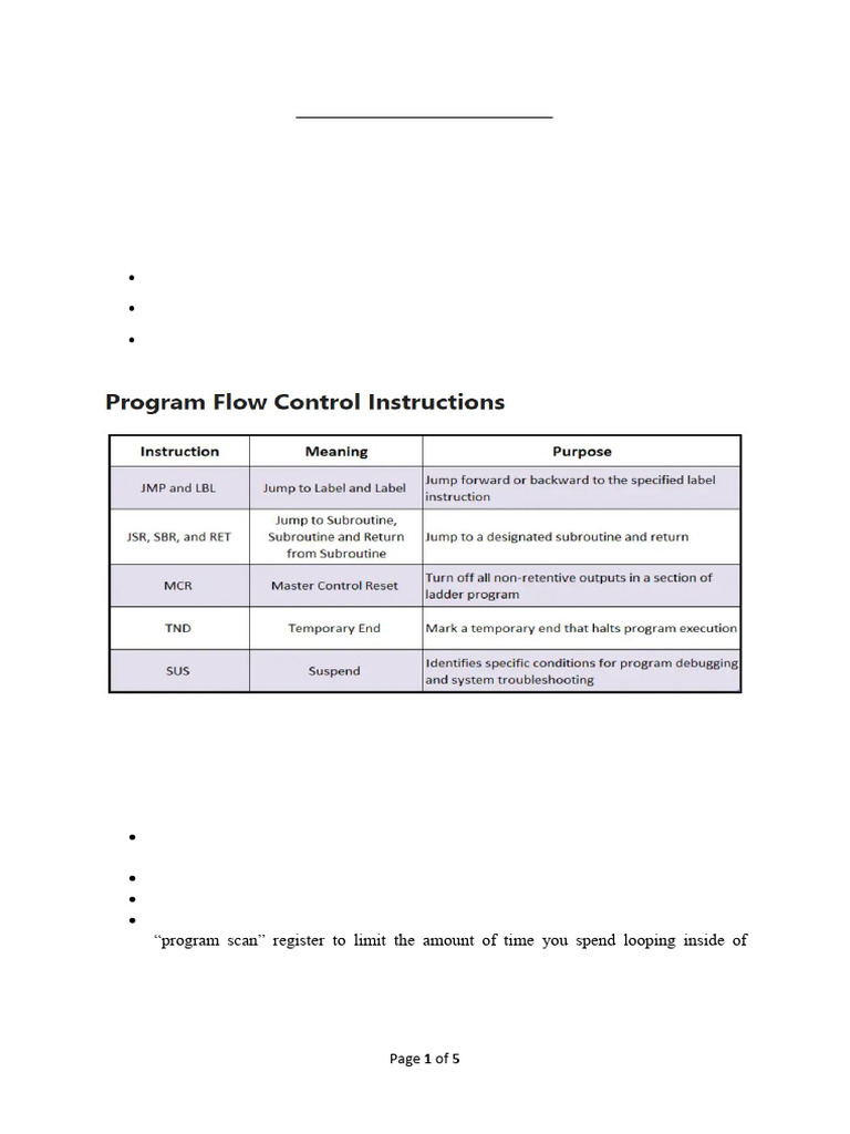 Program Control Instructions 2025 | PDF | Programmable Logic Controller | Computer Engineering