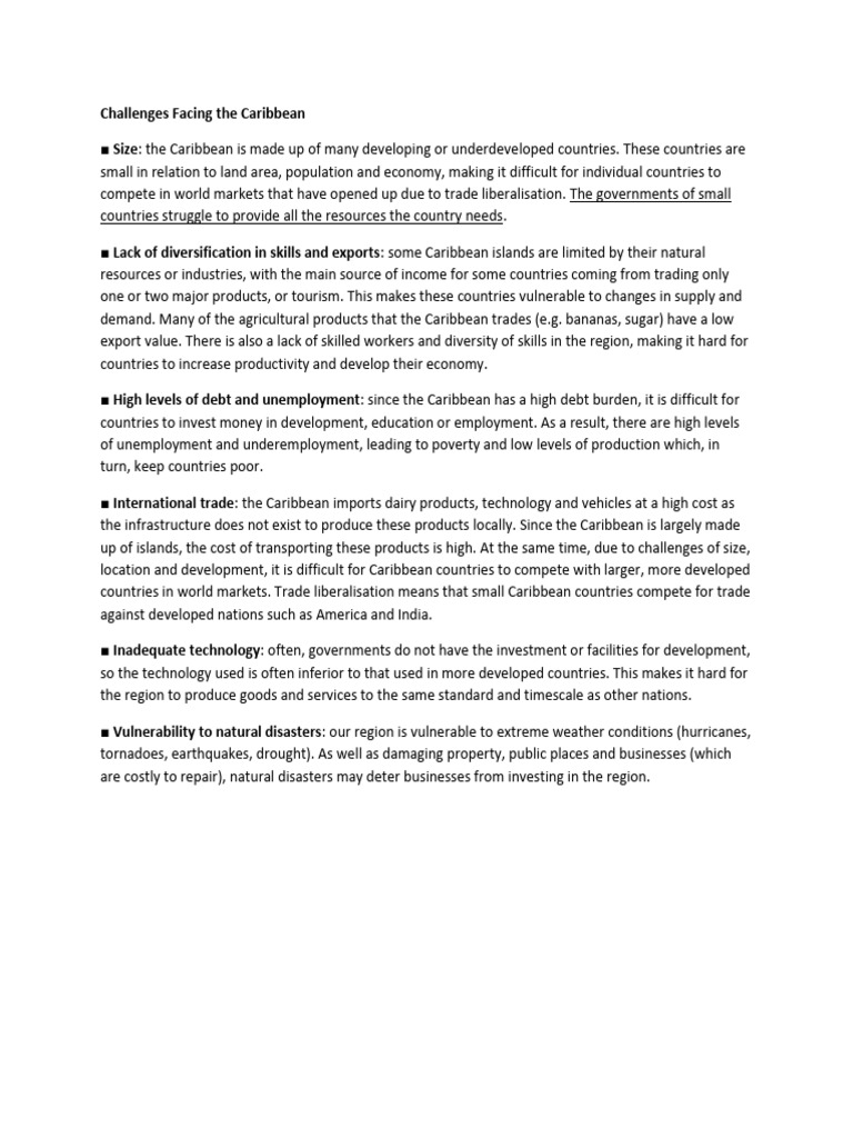 Caribbean Economic Challenges Explained | PDF