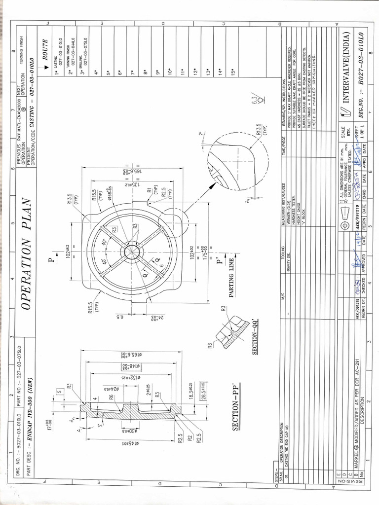 End Cap IVD 300 Casting Drawing | PDF