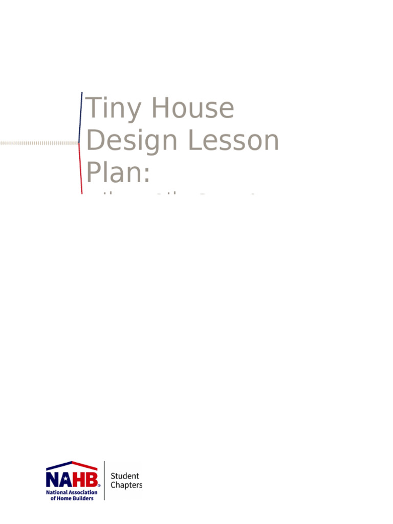 Tiny House Design Lesson Plan for Grades 5-6 | PDF | Kitchen
