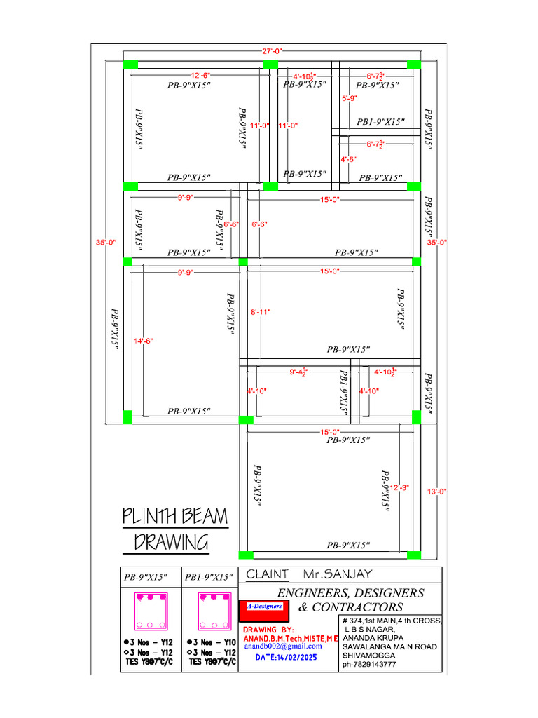 Plinth Beam Drawing - 104824 | PDF