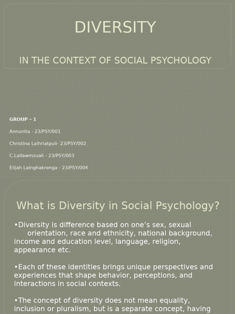 DIVERSITY Presentation 1 | PDF