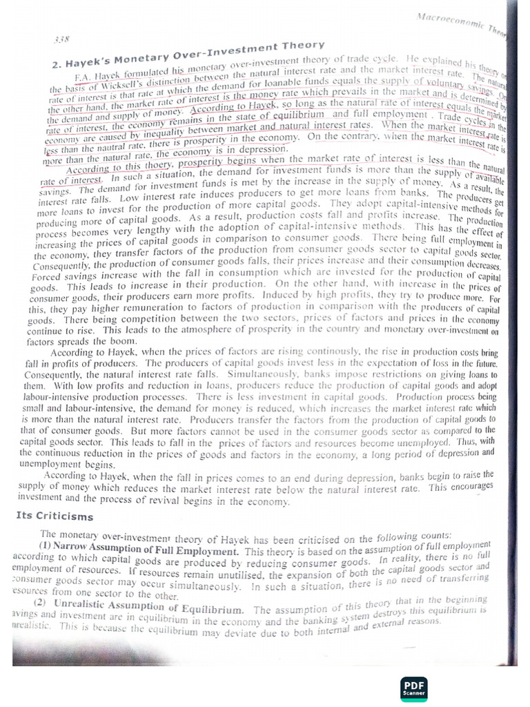 Hayeks Overinvestment Theory of Business Cycle | PDF
