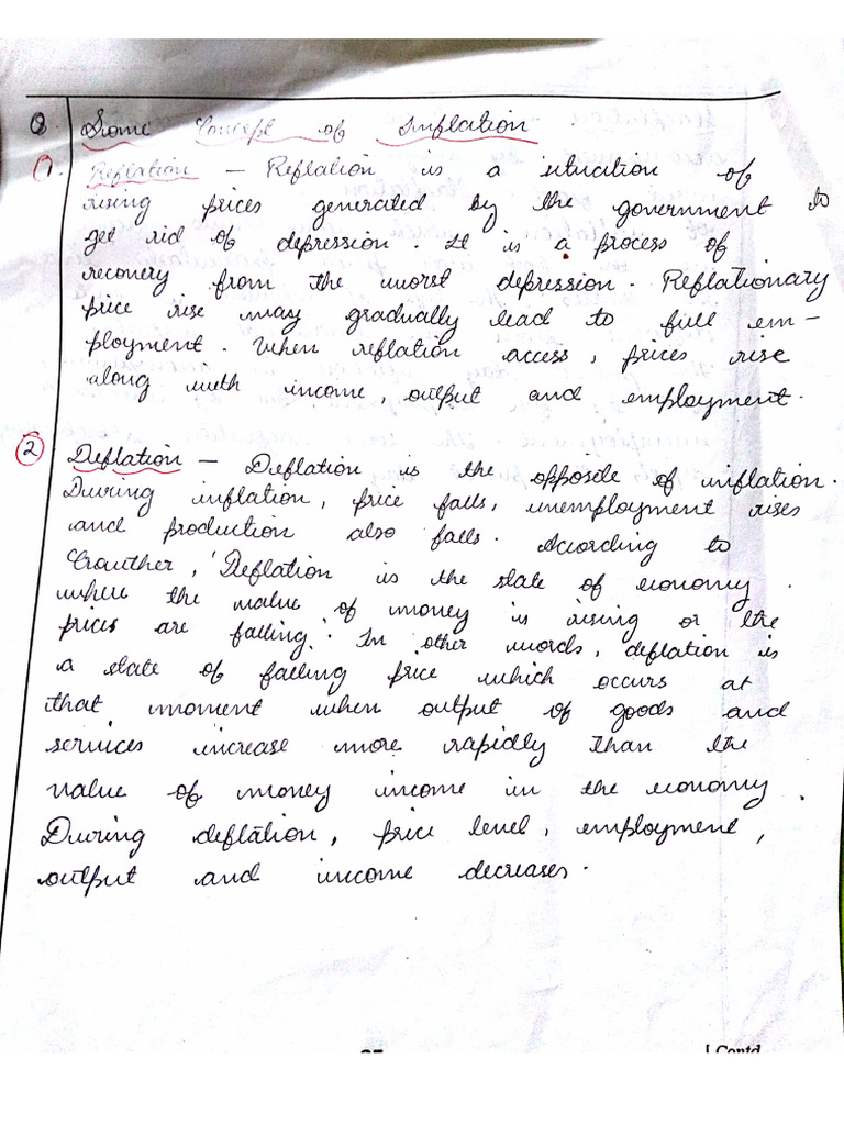 Unit-4(Inflation; Concepts, Causes and Suggestion Measures) | PDF