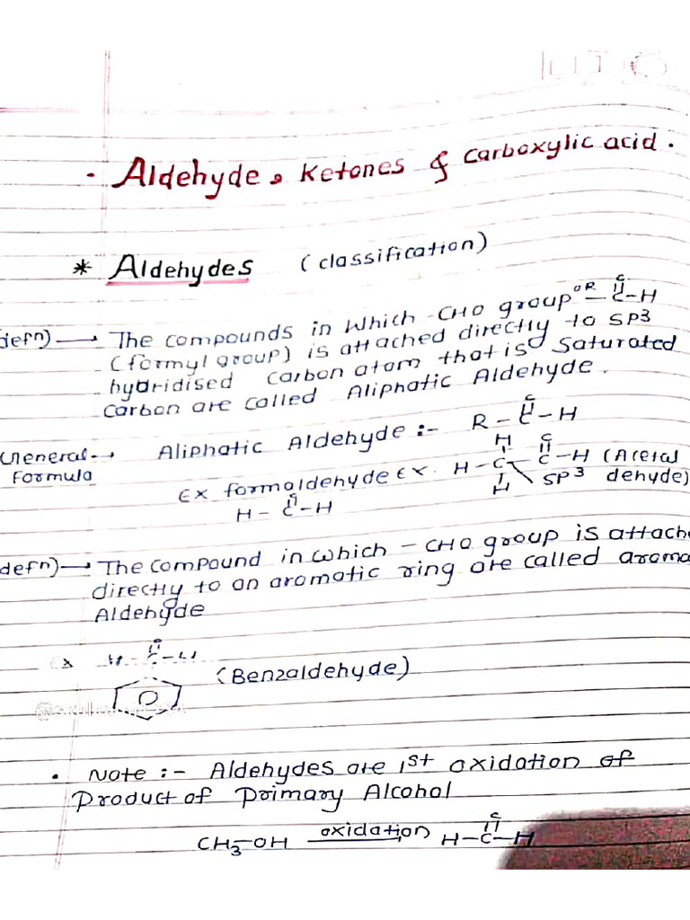 Class 12 Aldehyde, Ketone | PDF