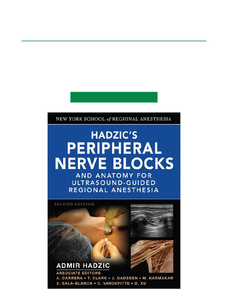 Ultimate Pick Hadzic's Peripheral Nerve Blocks and Anatomy for ...