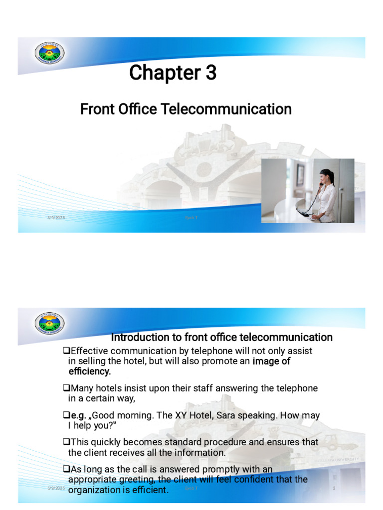 Front Office Chapter 3 | PDF | Service Industries | Computing