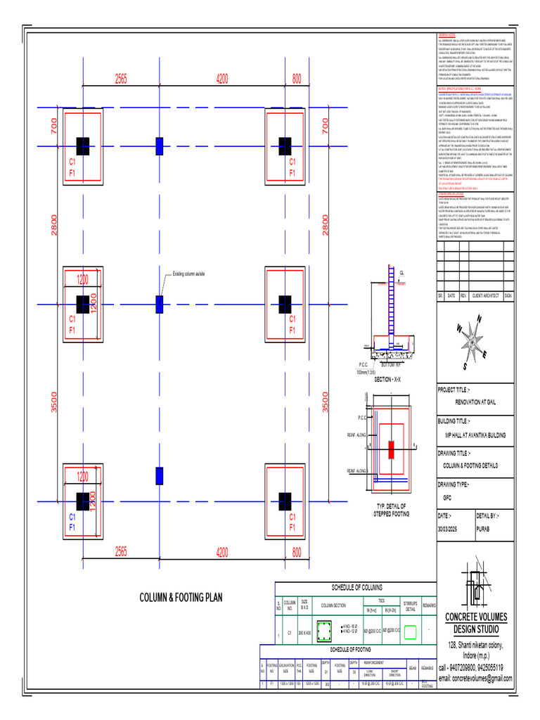 Column & Footing Details | PDF | Architectural Elements | Materials