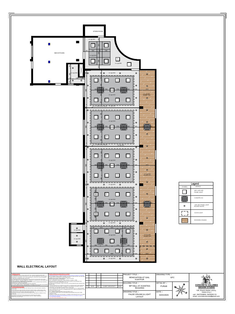 FALSE CEILING & LIGHT LAYOUT MP HALL | PDF | Concrete | Beam (Structure)