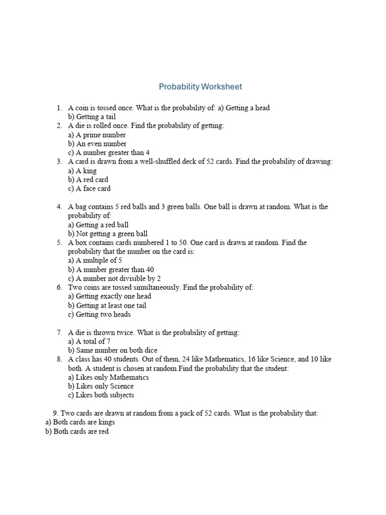 10th Maths worksheet | PDF