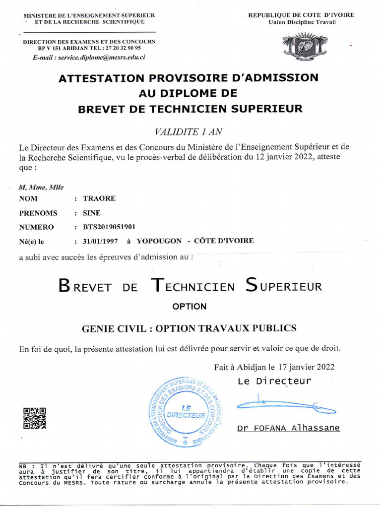 Diplôme BTS | PDF
